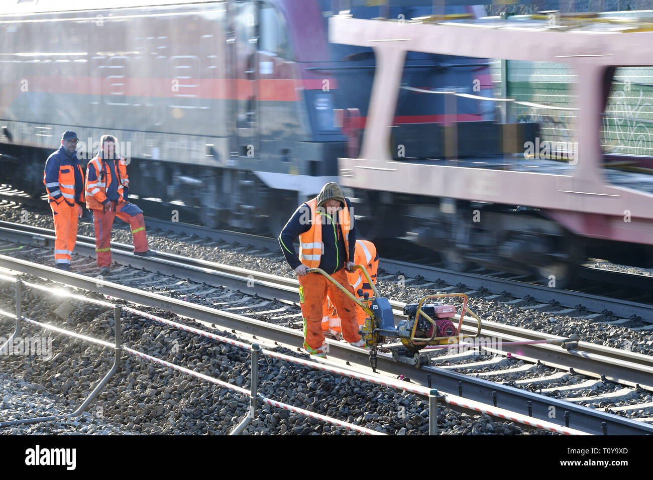 Construction workers removing railway hi-res stock photography and ...