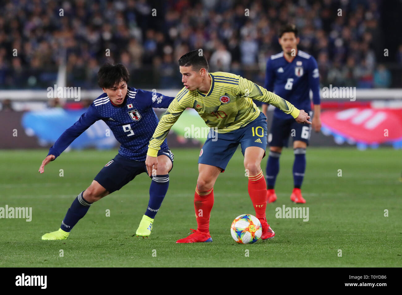 (L-R) Takumi Minamino (JPN), James Rodriguez (COL), MARCH 22, 2019 ...