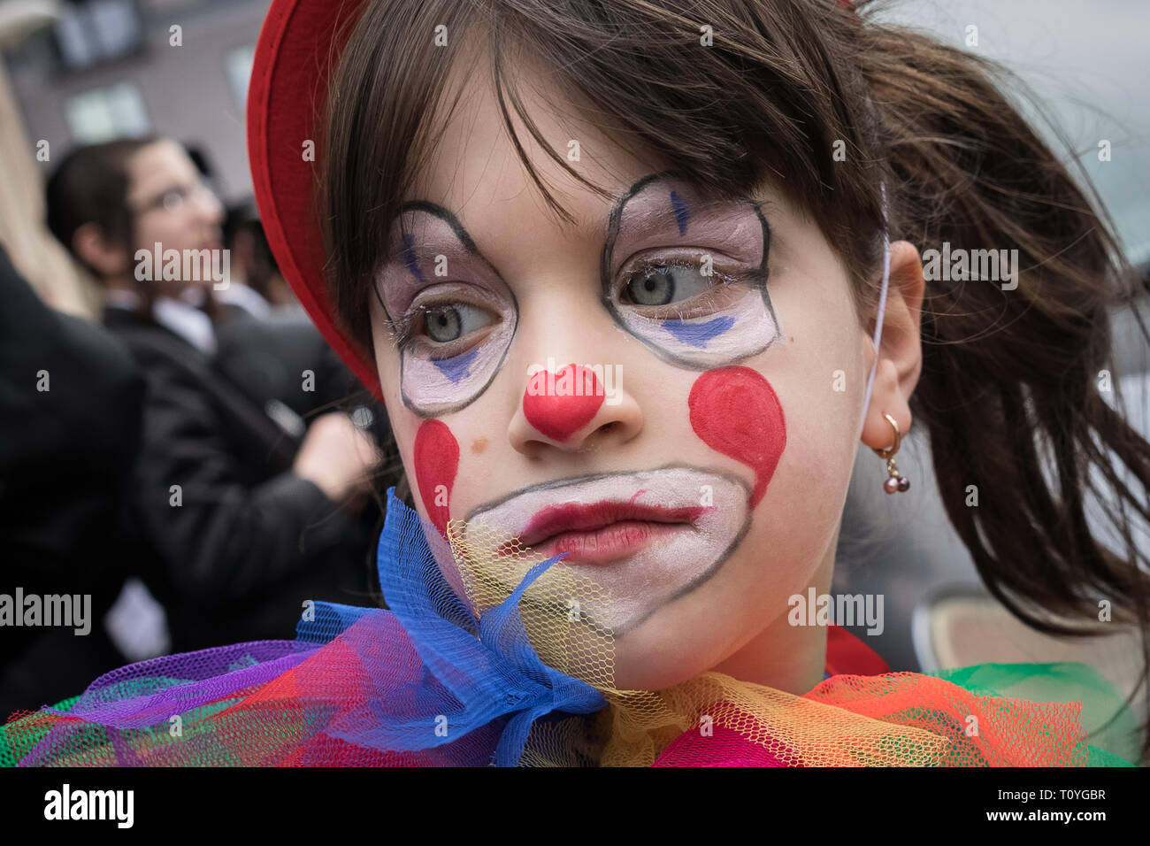 London, UK. 21st March, 2019. Haredi Jews in north London gather in ...