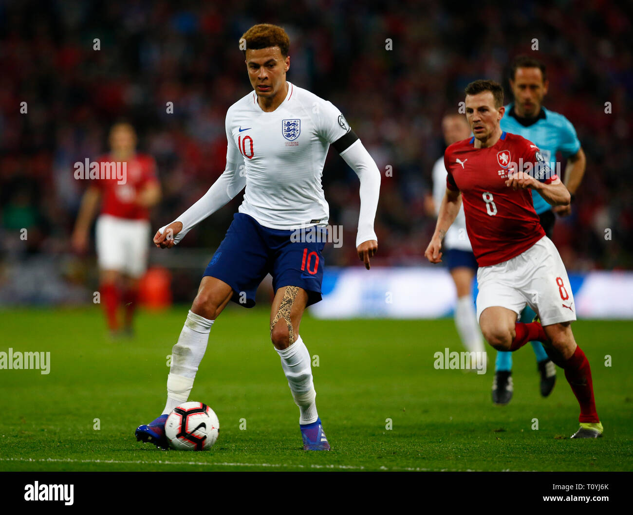 London, UK. 22nd Mar 2019. Dele Alli of England during European ...