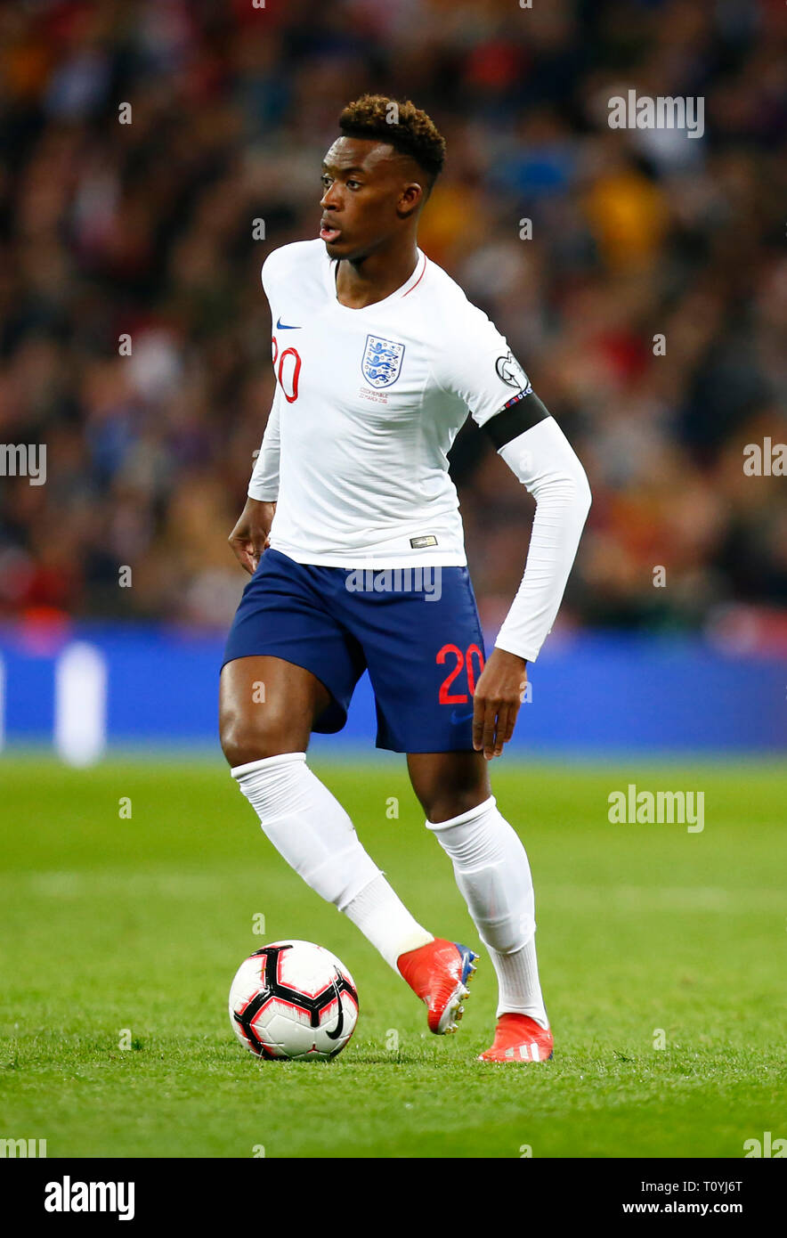 London, UK. 22nd Mar 2019. Callum Huson-Odoi of England during European ...