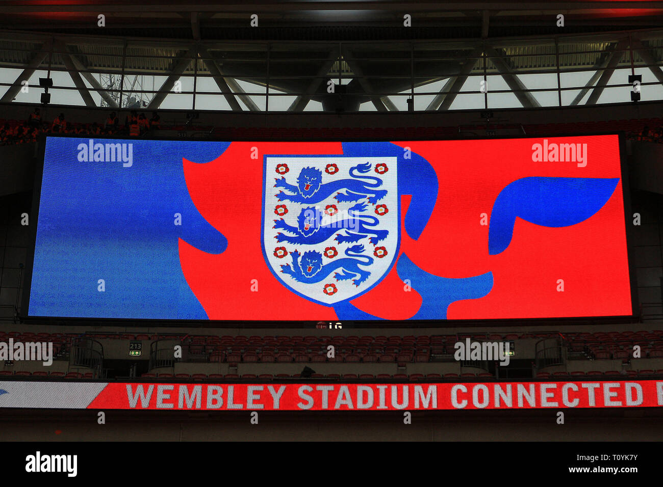 London, UK. 22nd Mar, 2019. a General view of the scoreboard inside ...