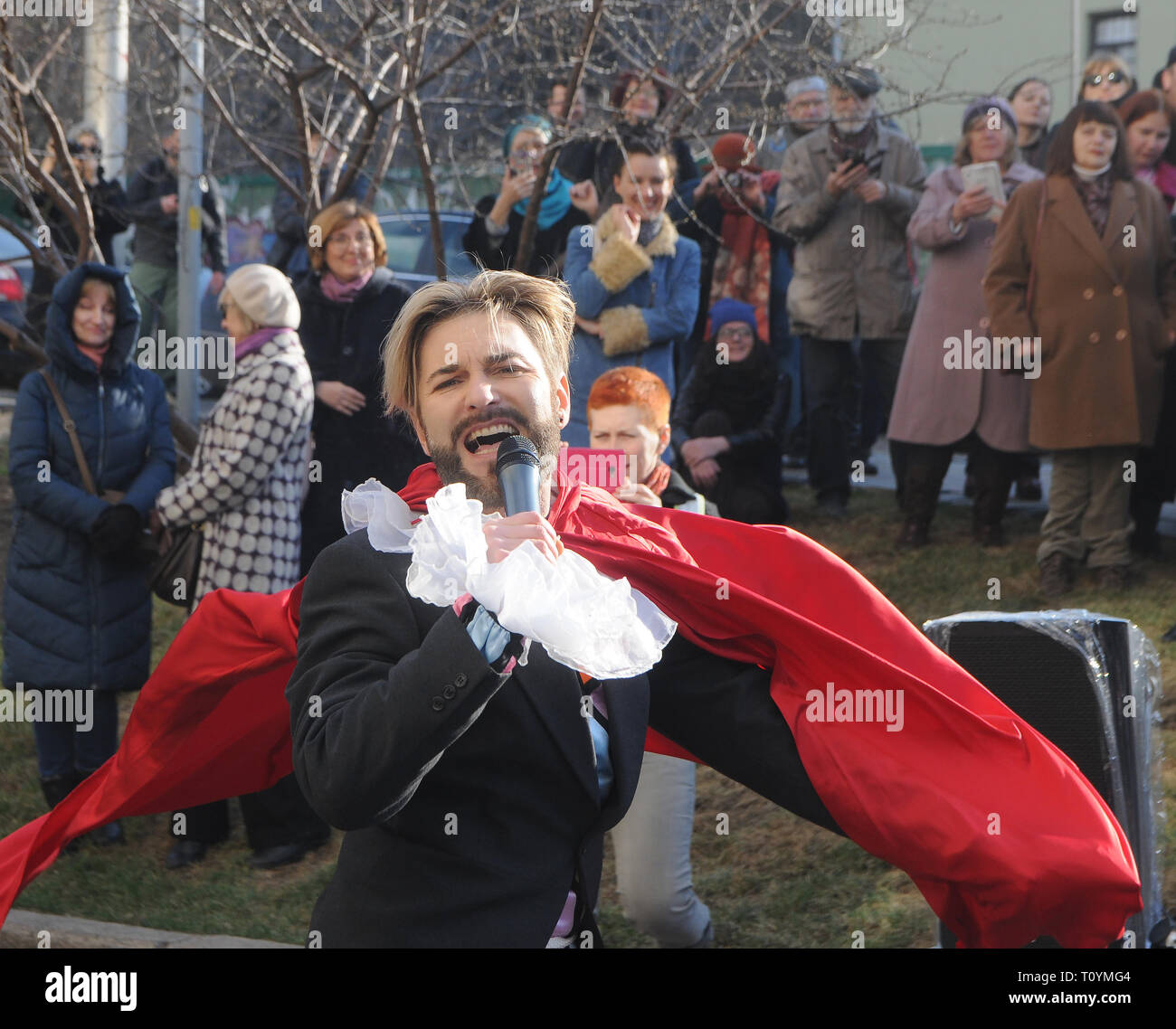 Ukrainian singer Andrei Kravchuk (EL Kravchuk) seen performing during ...