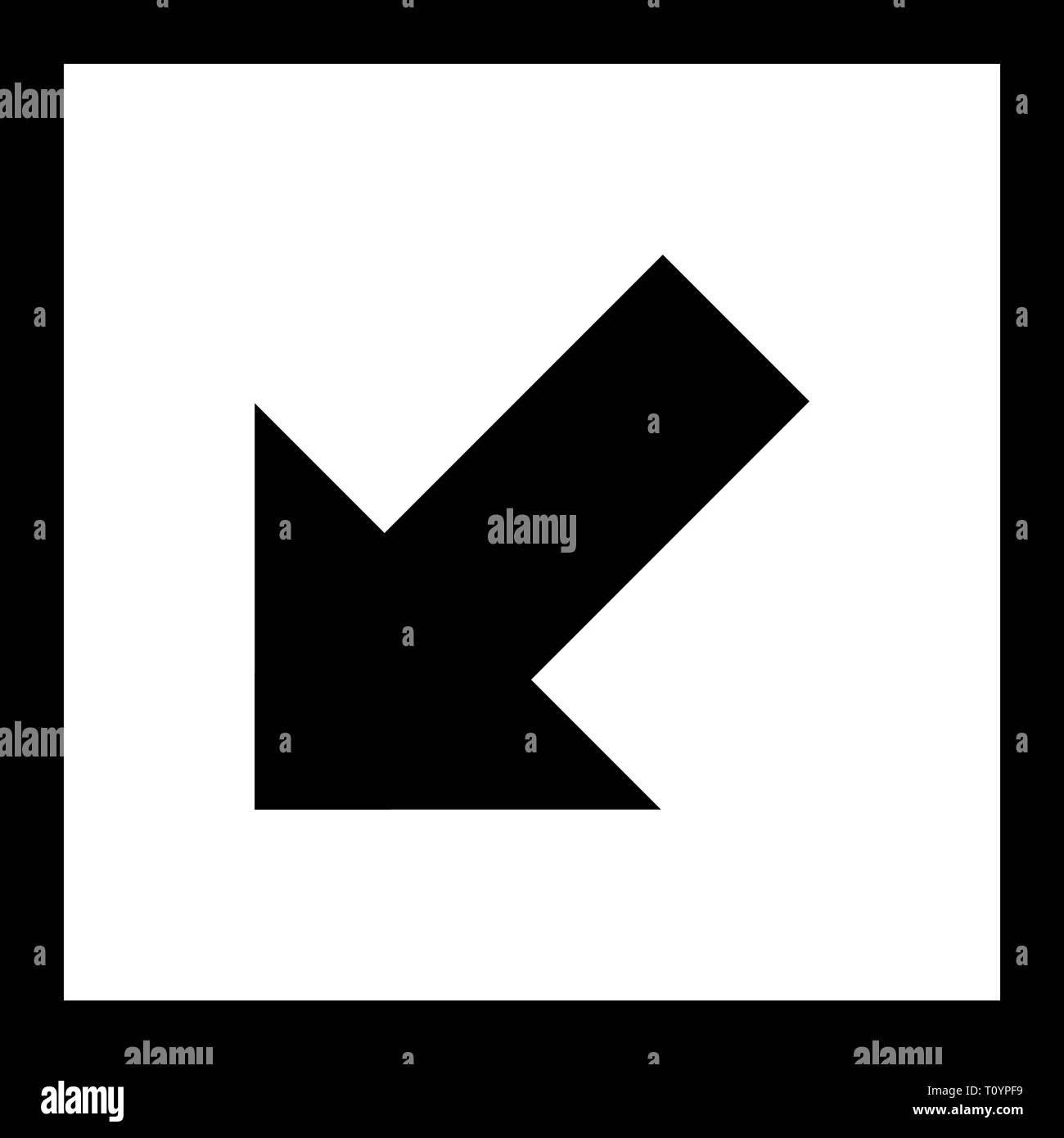 Illustration Left Down Icon Stock Photo - Alamy