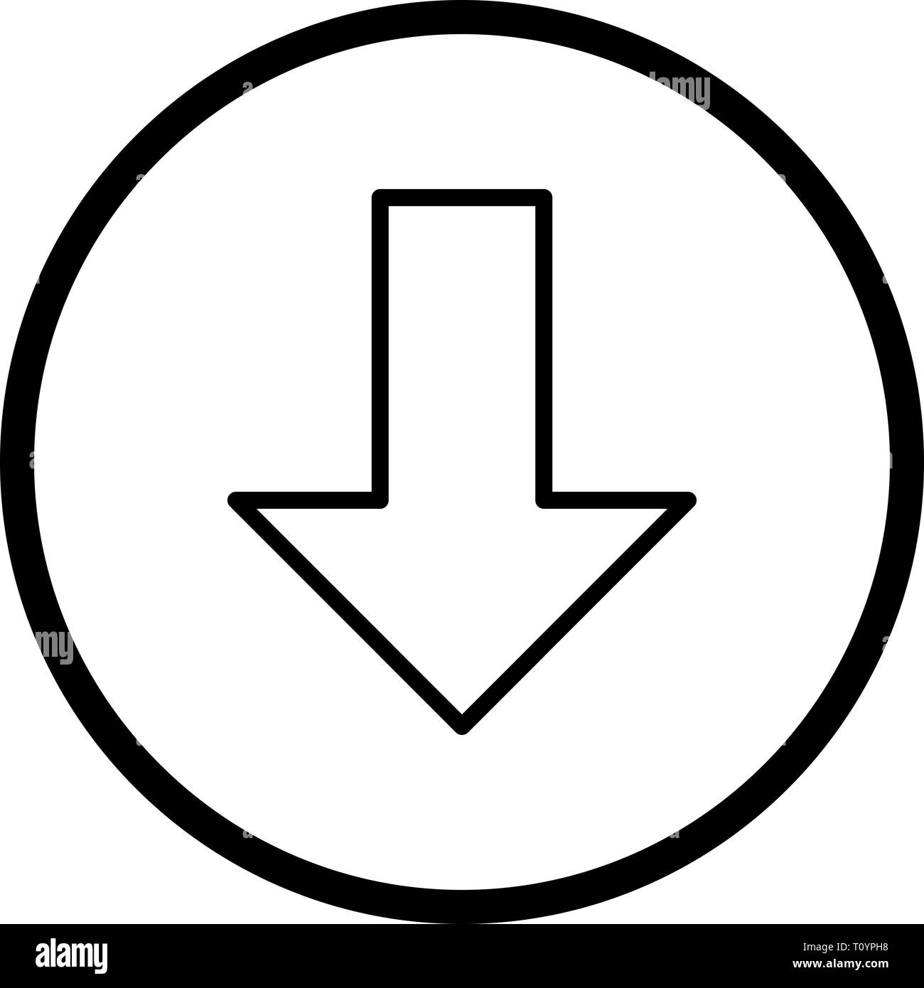 Illustration Down Icon Stock Photo - Alamy