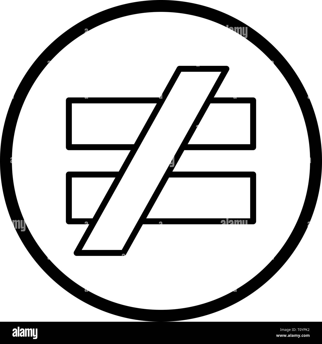 Not equal sign Black and White Stock Photos & Images - Alamy