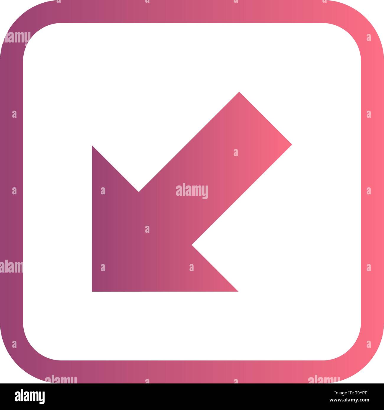 Illustration Left Down Icon Stock Photo - Alamy