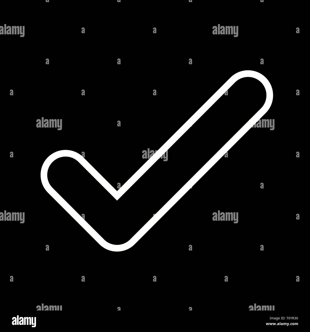 Tick in circle flat Black and White Stock Photos & Images - Alamy