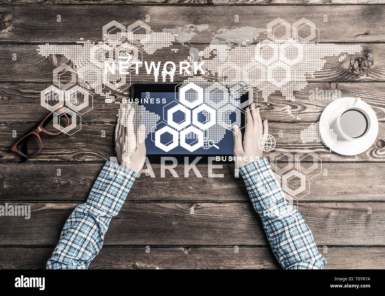 Concept of social communication and networking with media user ...