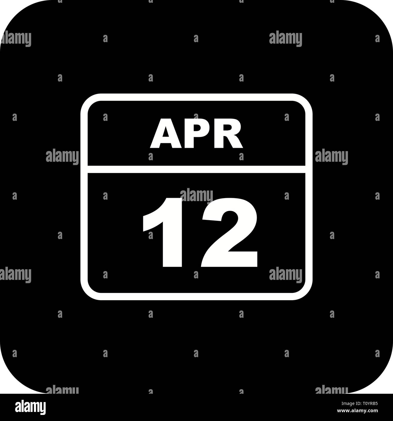 April 12th Date on a Single Day Calendar Stock Photo - Alamy