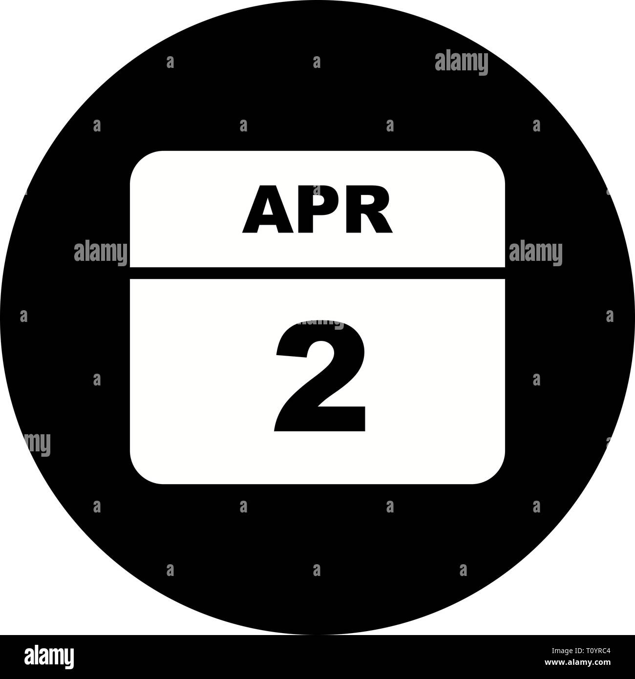 April 2nd Date on a Single Day Calendar Stock Photo - Alamy