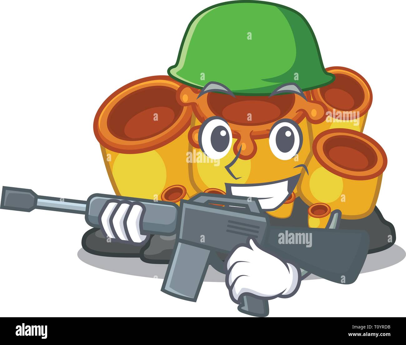 Army miniature orange sponge coral in character Stock Vector Image ...
