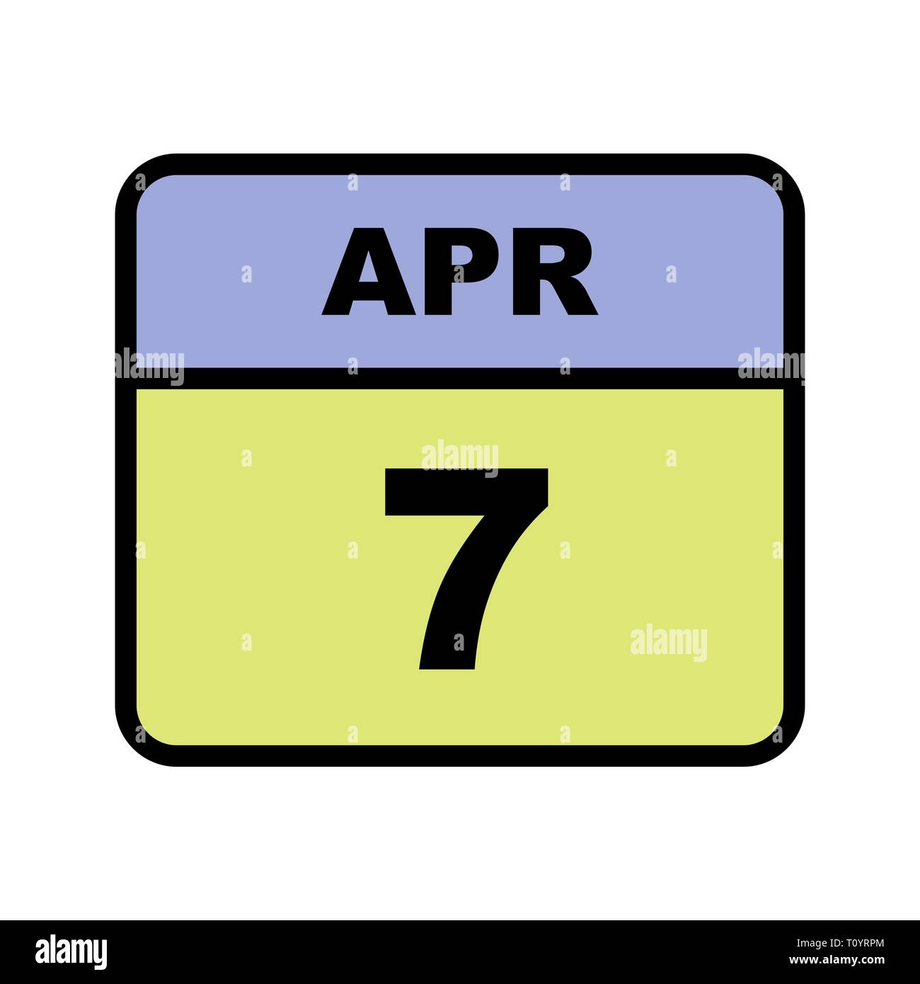 April 7th Date on a Single Day Calendar Stock Photo - Alamy