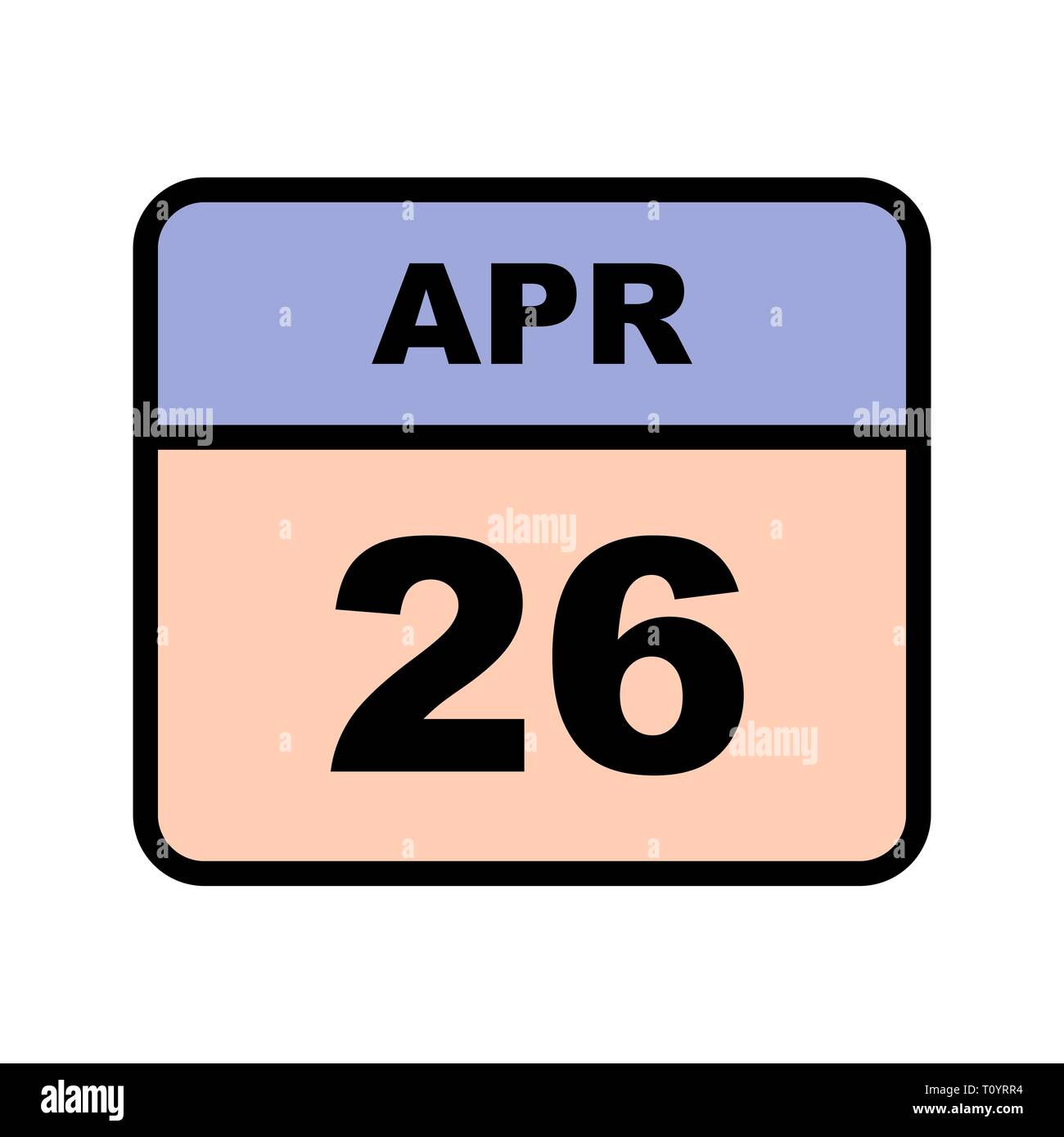 April 26 date on calendar Cut Out Stock Images & Pictures - Alamy