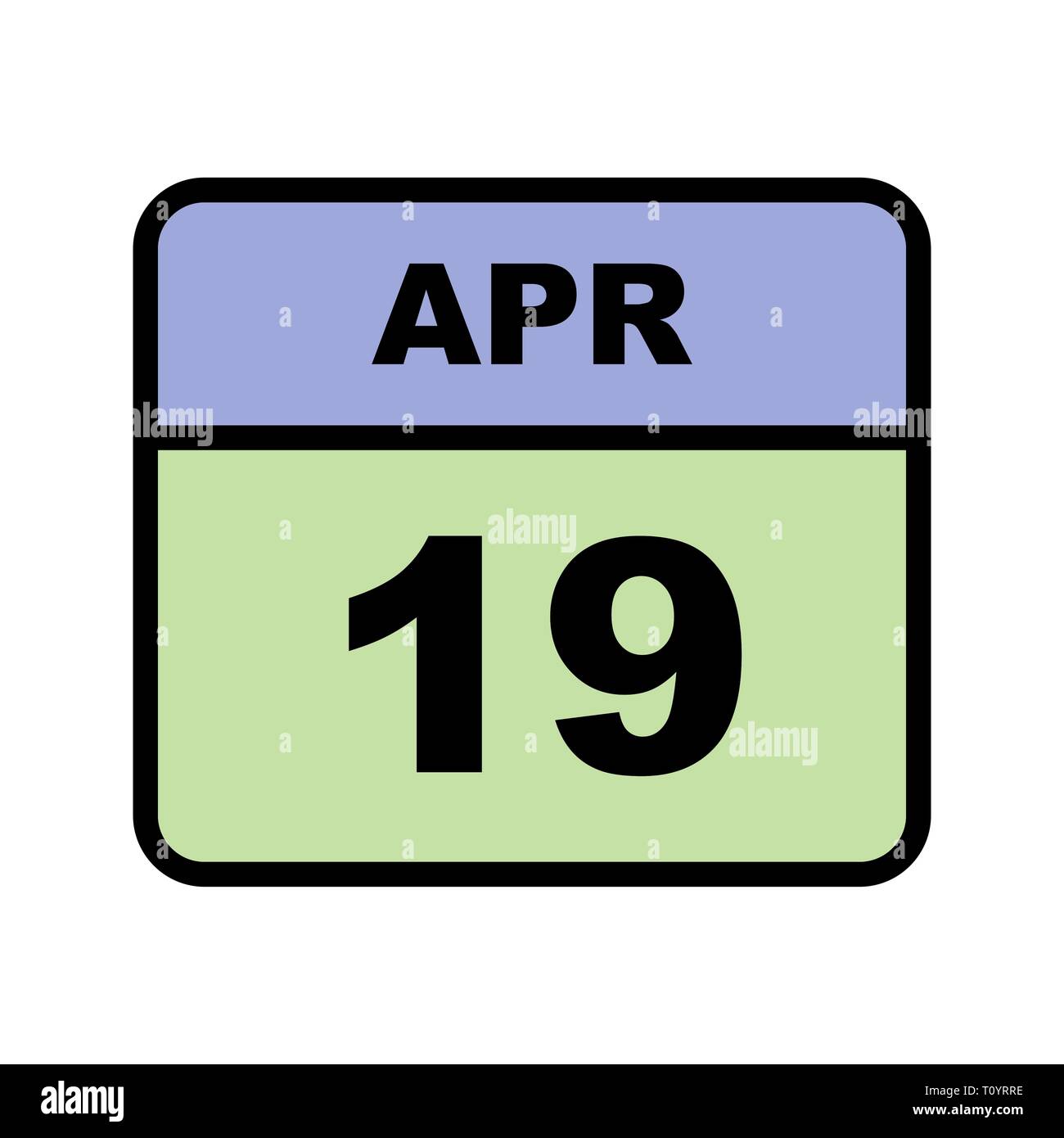April 19th Date on a Single Day Calendar Stock Photo - Alamy