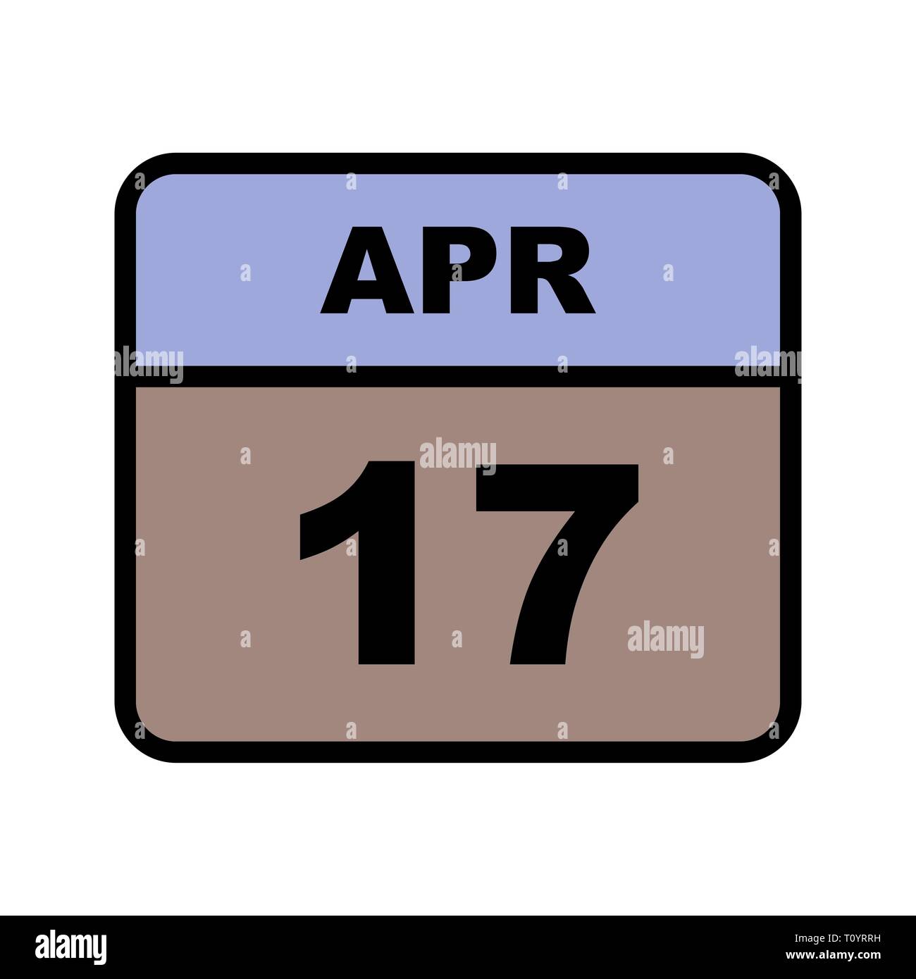 April 17th Date on a Single Day Calendar Stock Photo - Alamy