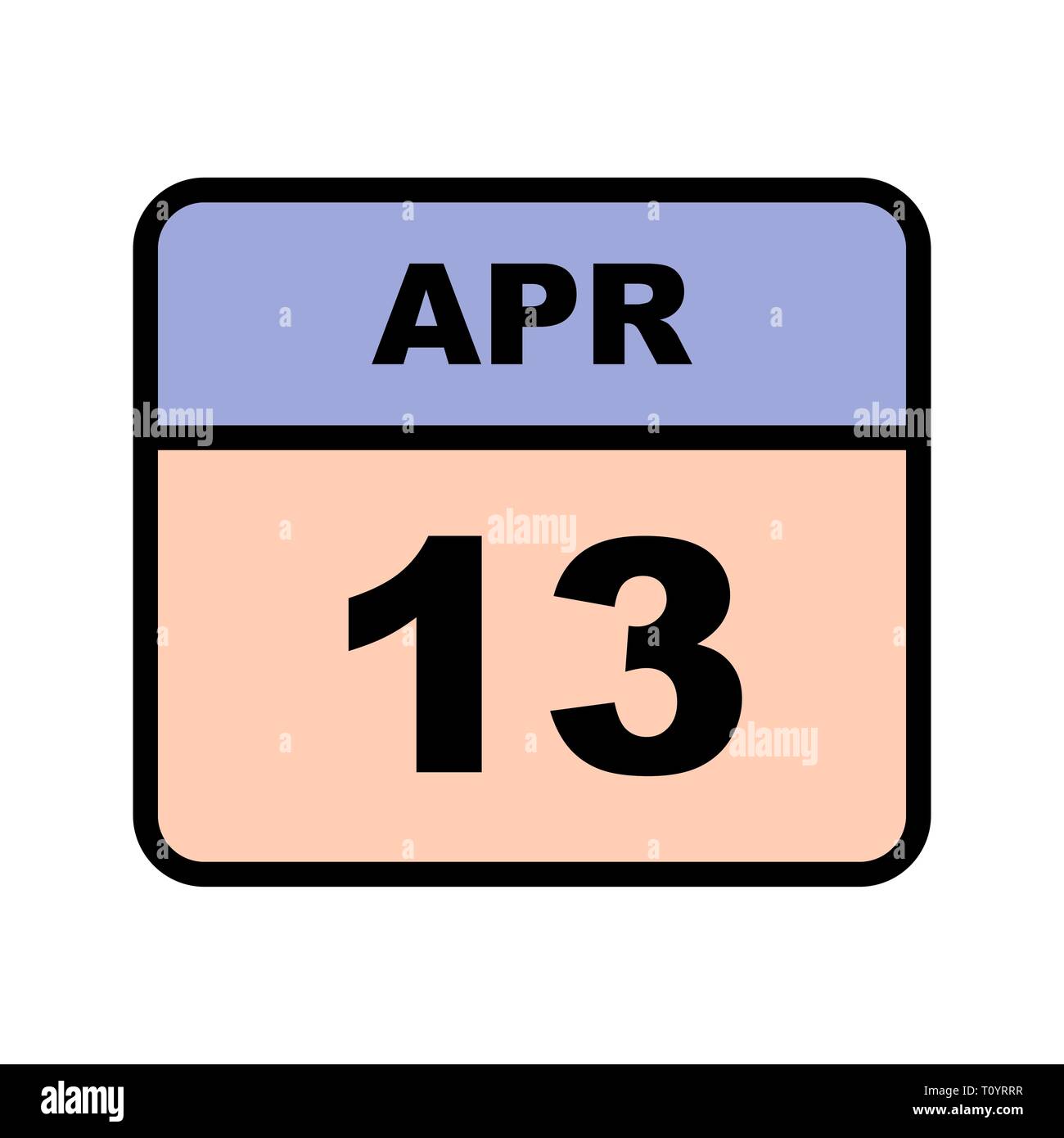 April 13th Date on a Single Day Calendar Stock Photo - Alamy