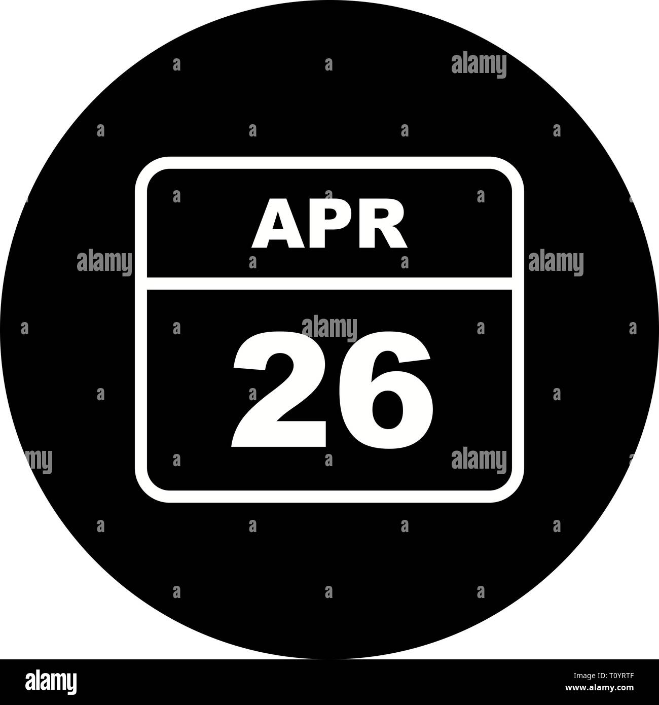 April 26th Date on a Single Day Calendar Stock Photo - Alamy