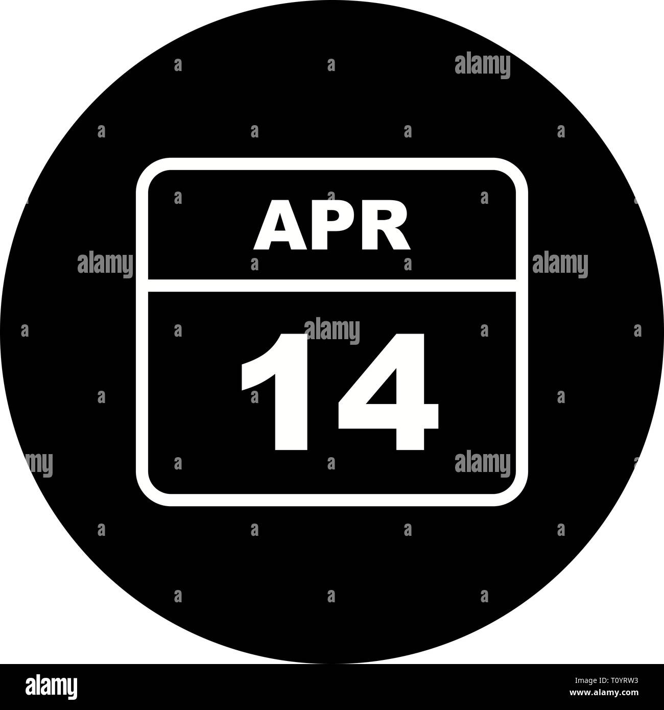 April 14th Date on a Single Day Calendar Stock Photo - Alamy