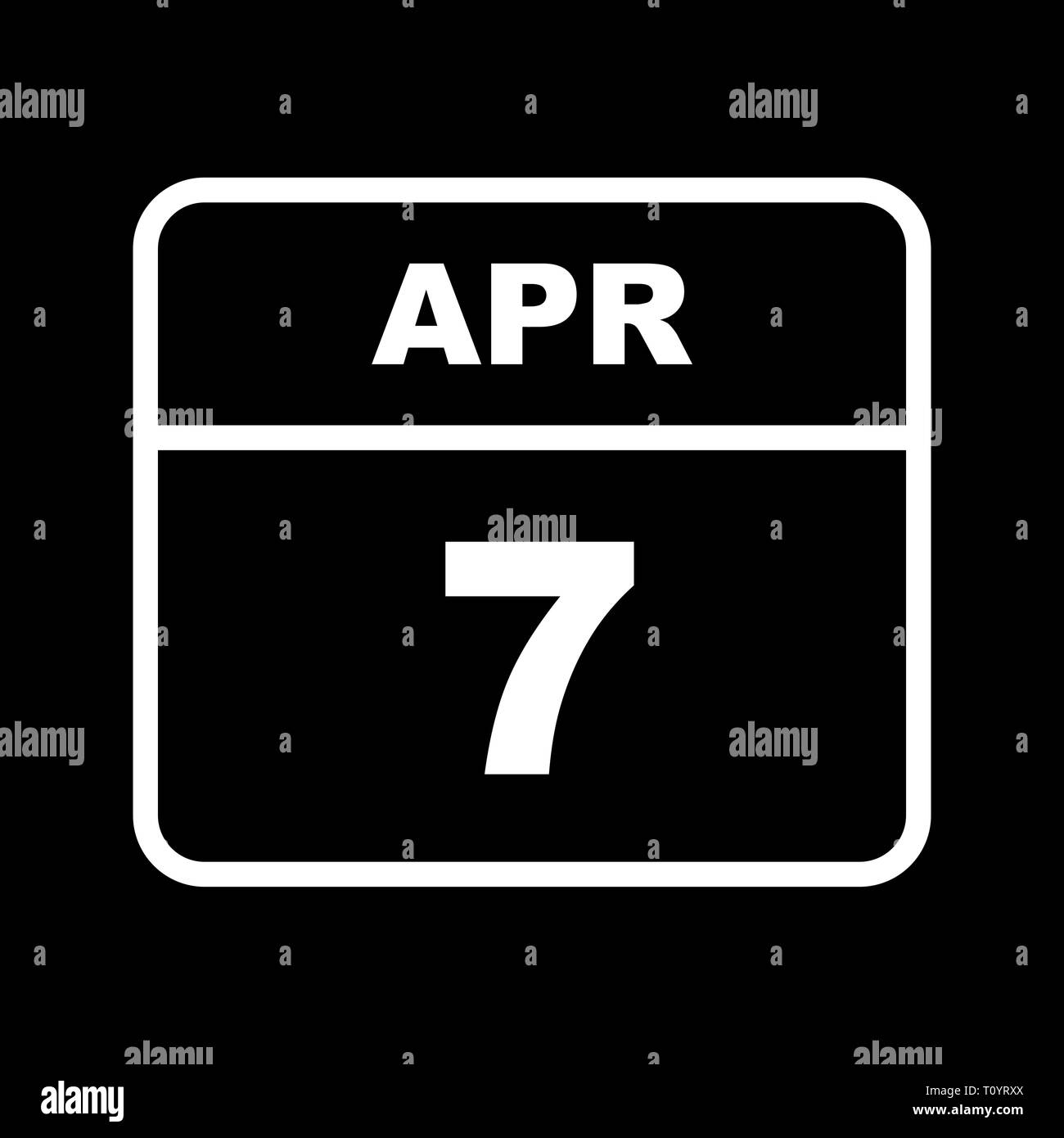 April 7th Date on a Single Day Calendar Stock Photo - Alamy