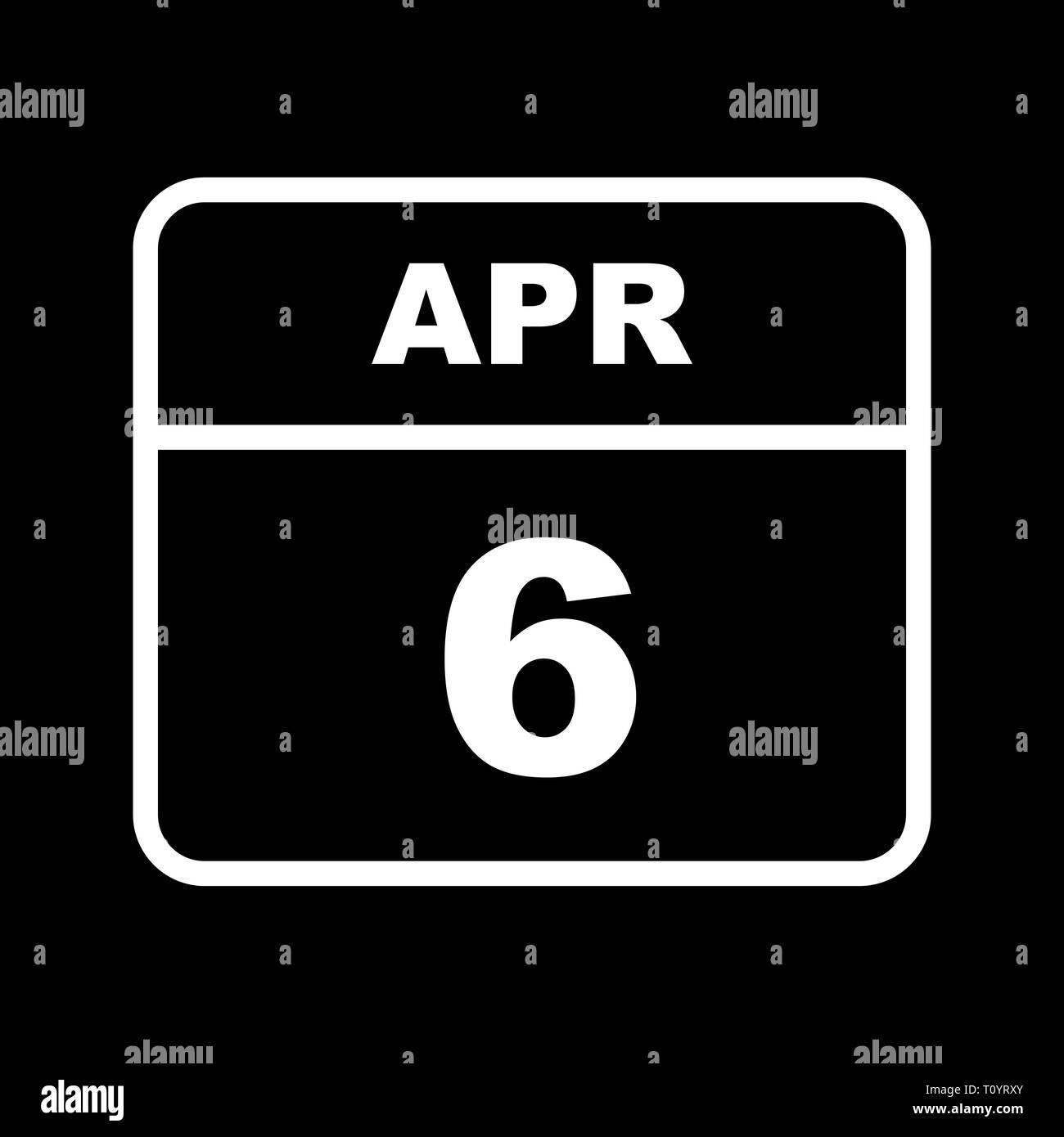 6 april calendar Black and White Stock Photos & Images - Alamy