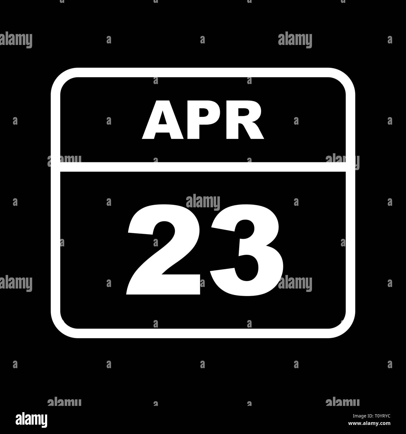 April 23rd Date on a Single Day Calendar Stock Photo - Alamy