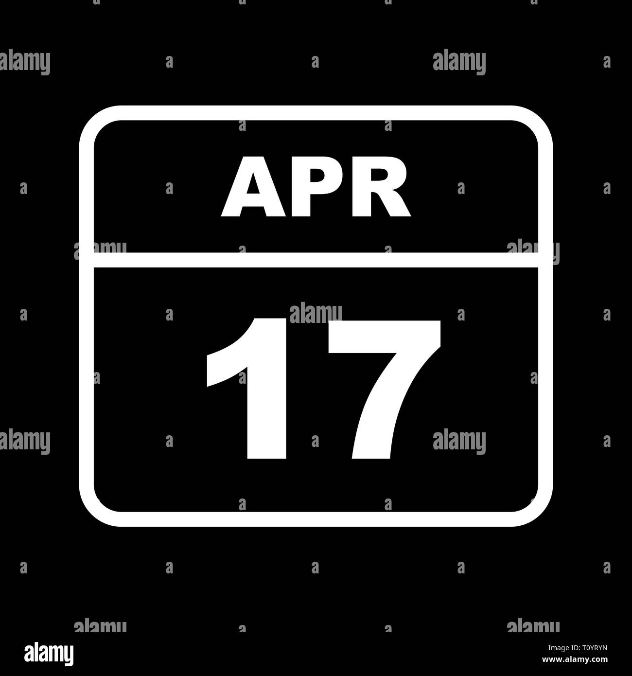 April 17th Date on a Single Day Calendar Stock Photo - Alamy
