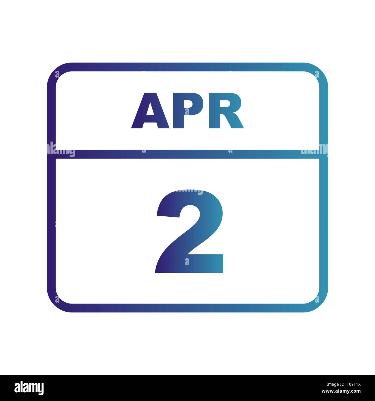 April 2nd Date on a Single Day Calendar Stock Photo - Alamy