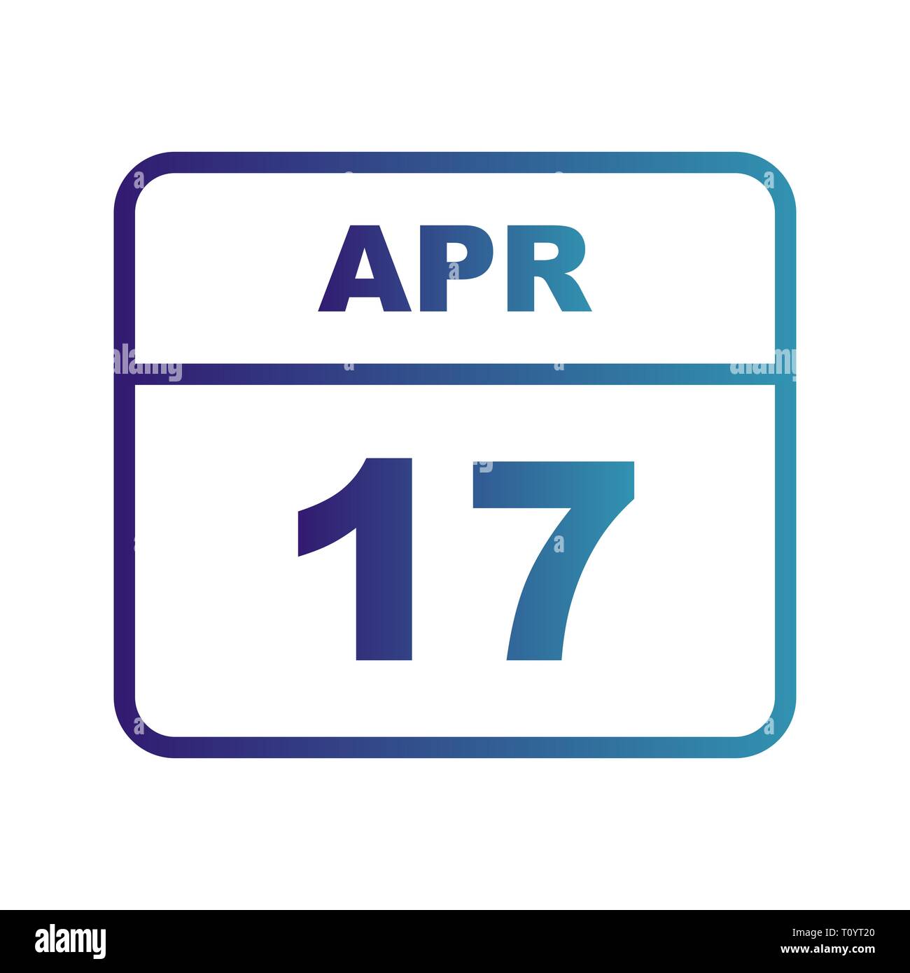 April 17th Date on a Single Day Calendar Stock Photo - Alamy