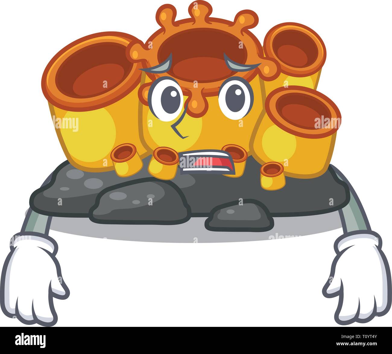 Afraid orange sponge coral cartoon in sea Stock Vector Image & Art - Alamy