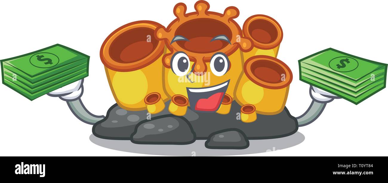 With money bag orange sponge coral cartoon in sea Stock Vector Image ...