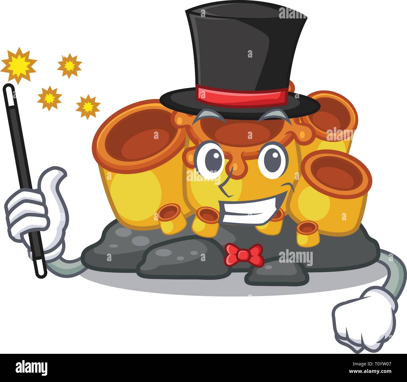 Magician orange sponge coral in shape mascot Stock Vector Image & Art ...