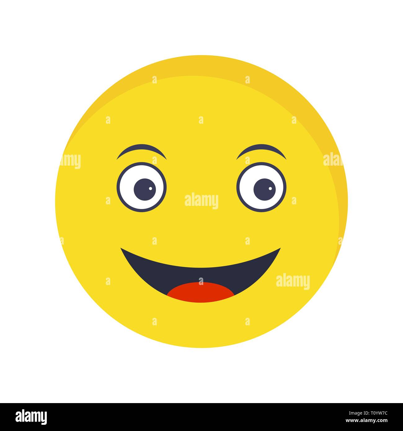 Illustration Happy Emoji Icon Stock Photo - Alamy
