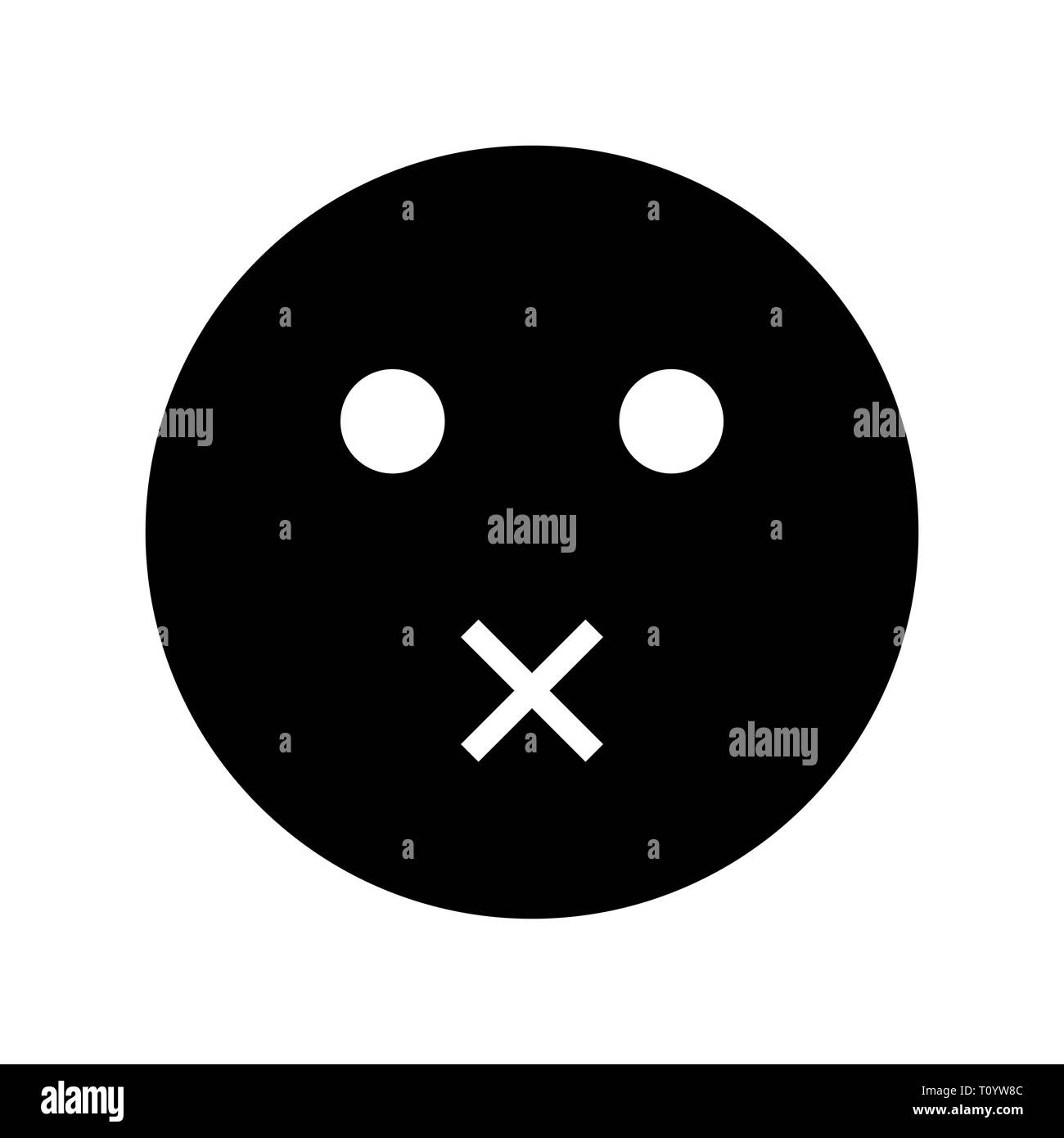 Emoticon mute Black and White Stock Photos & Images - Alamy