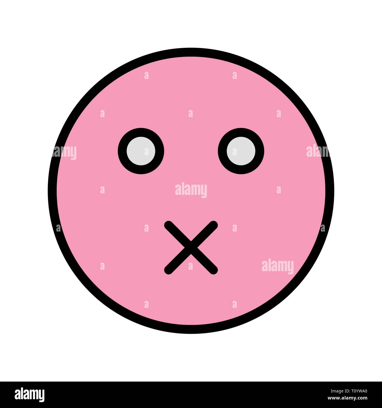 Illustration Mute Emoji Icon Stock Photo - Alamy