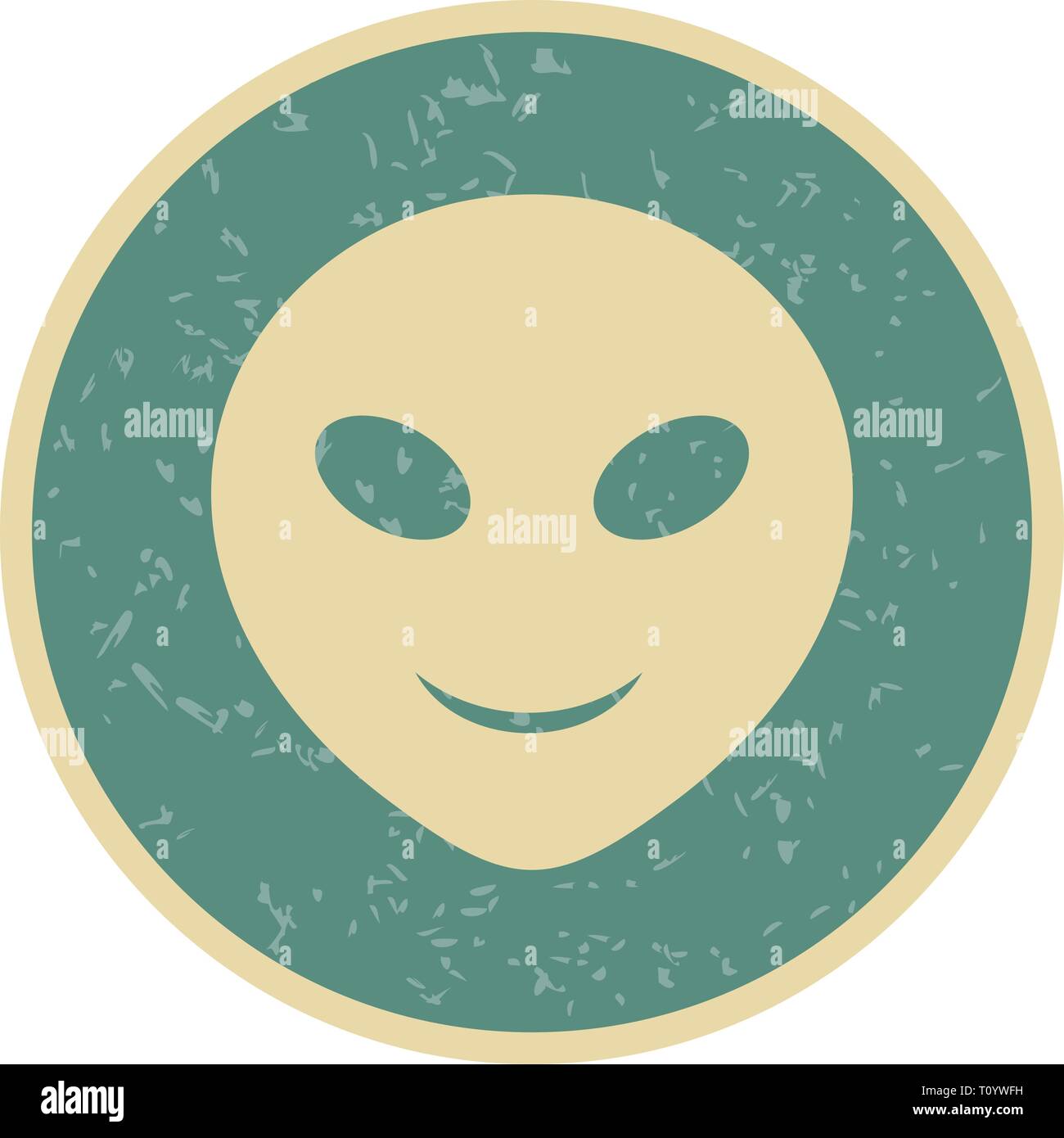 Illustration Alien Emoji Icon Stock Photo - Alamy