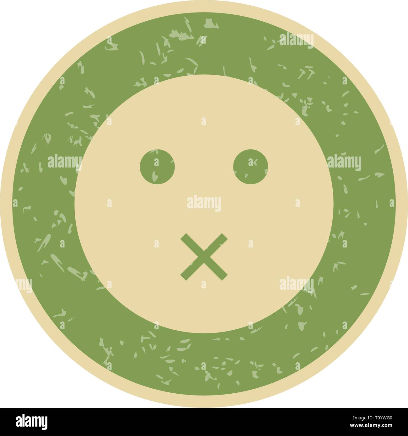 Illustration Mute Emoji Icon Stock Photo - Alamy