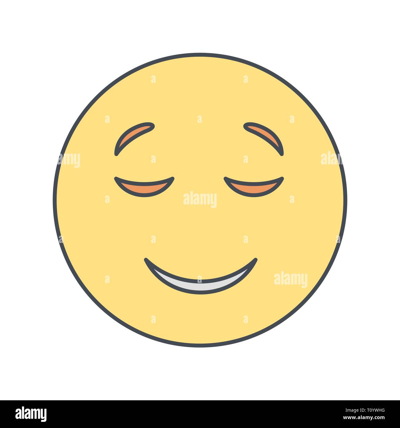 Illustration Calm Emoji Icon Stock Photo - Alamy