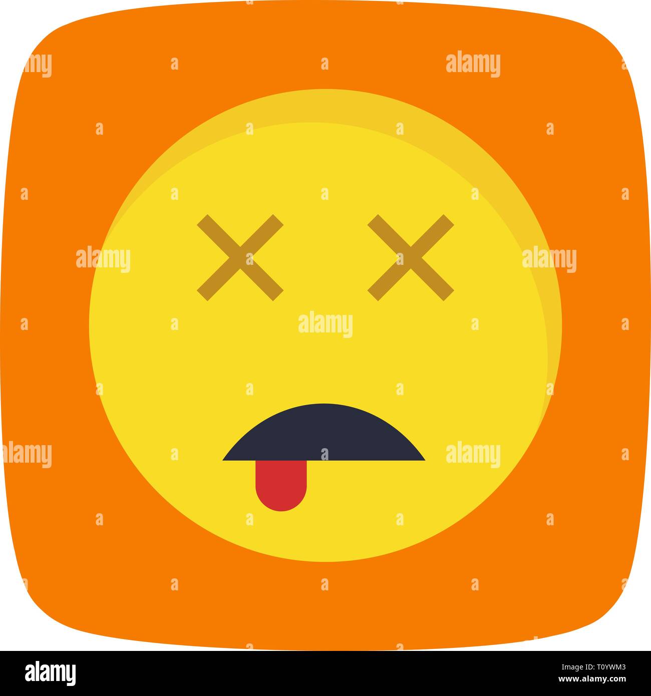 Illustration Dead Emoji Icon Stock Photo - Alamy