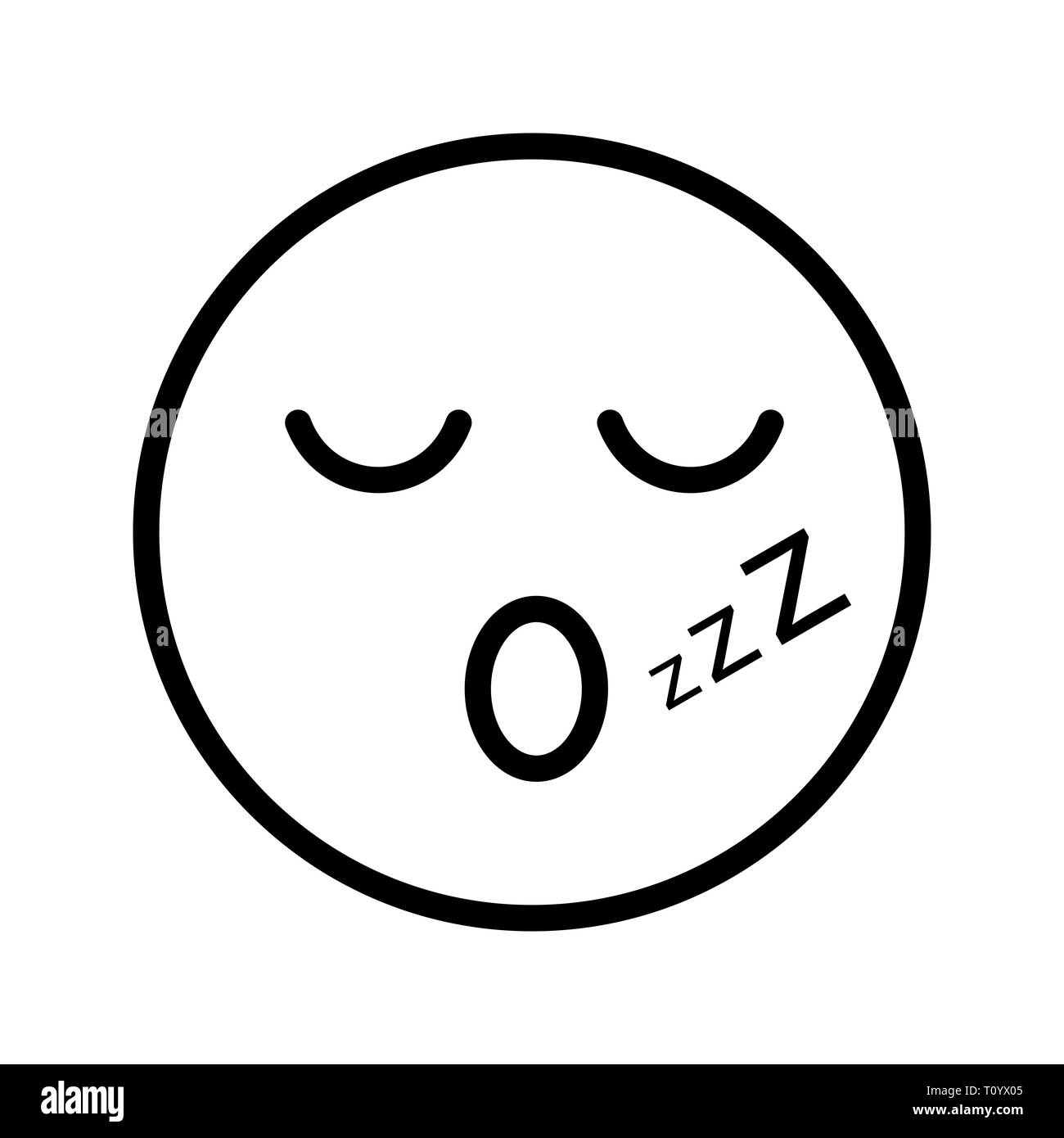 Illustration Sleep Emoji Icon Stock Photo - Alamy
