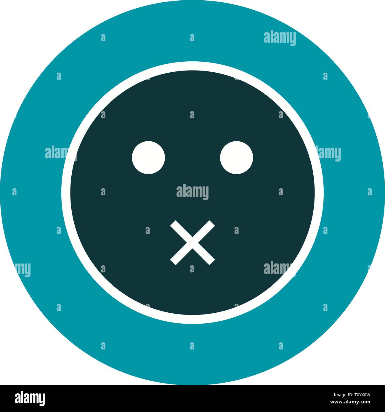 Illustration Mute Emoji Icon Stock Photo - Alamy