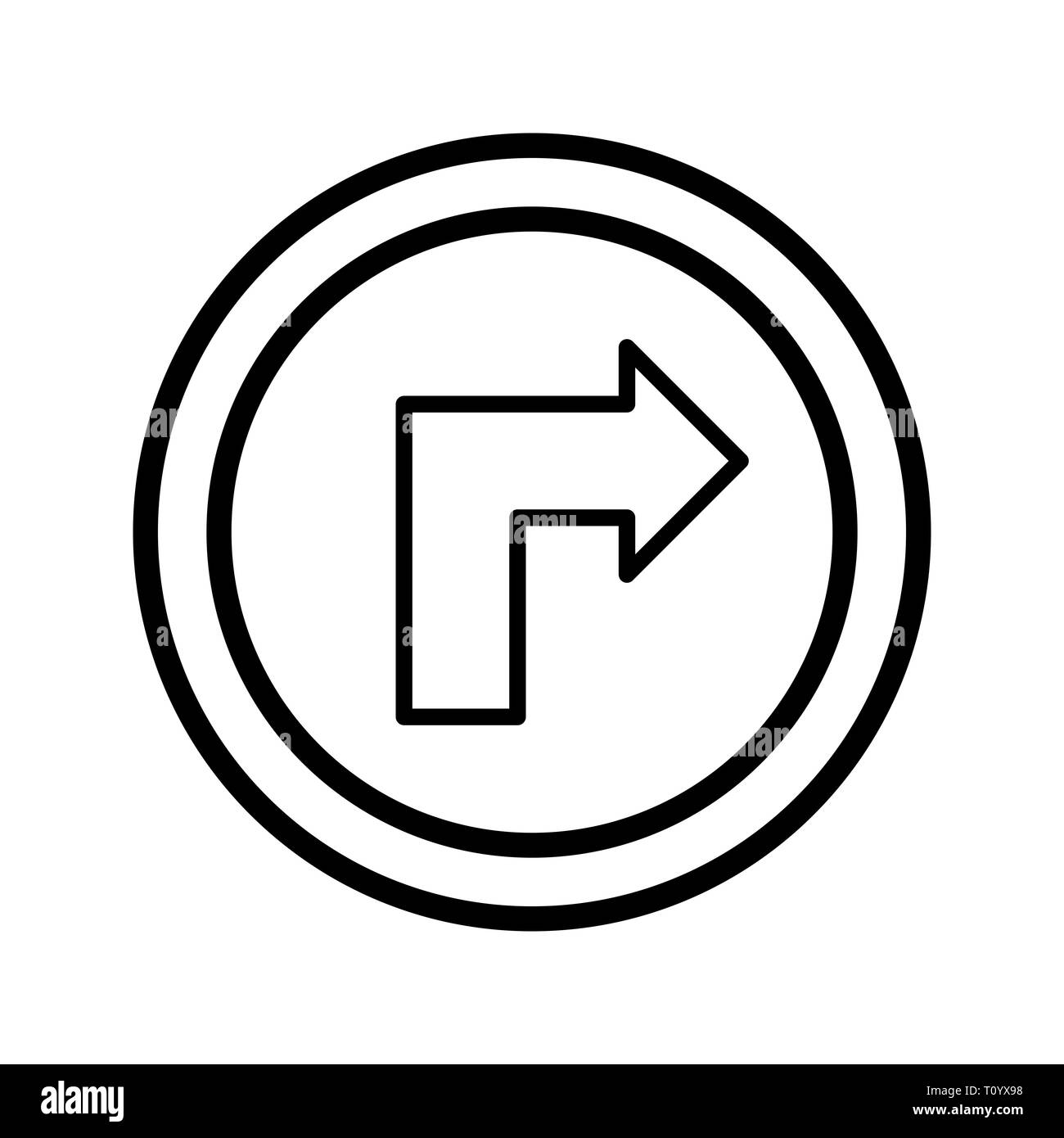 Illustration Turn to the Right Icon Stock Photo - Alamy
