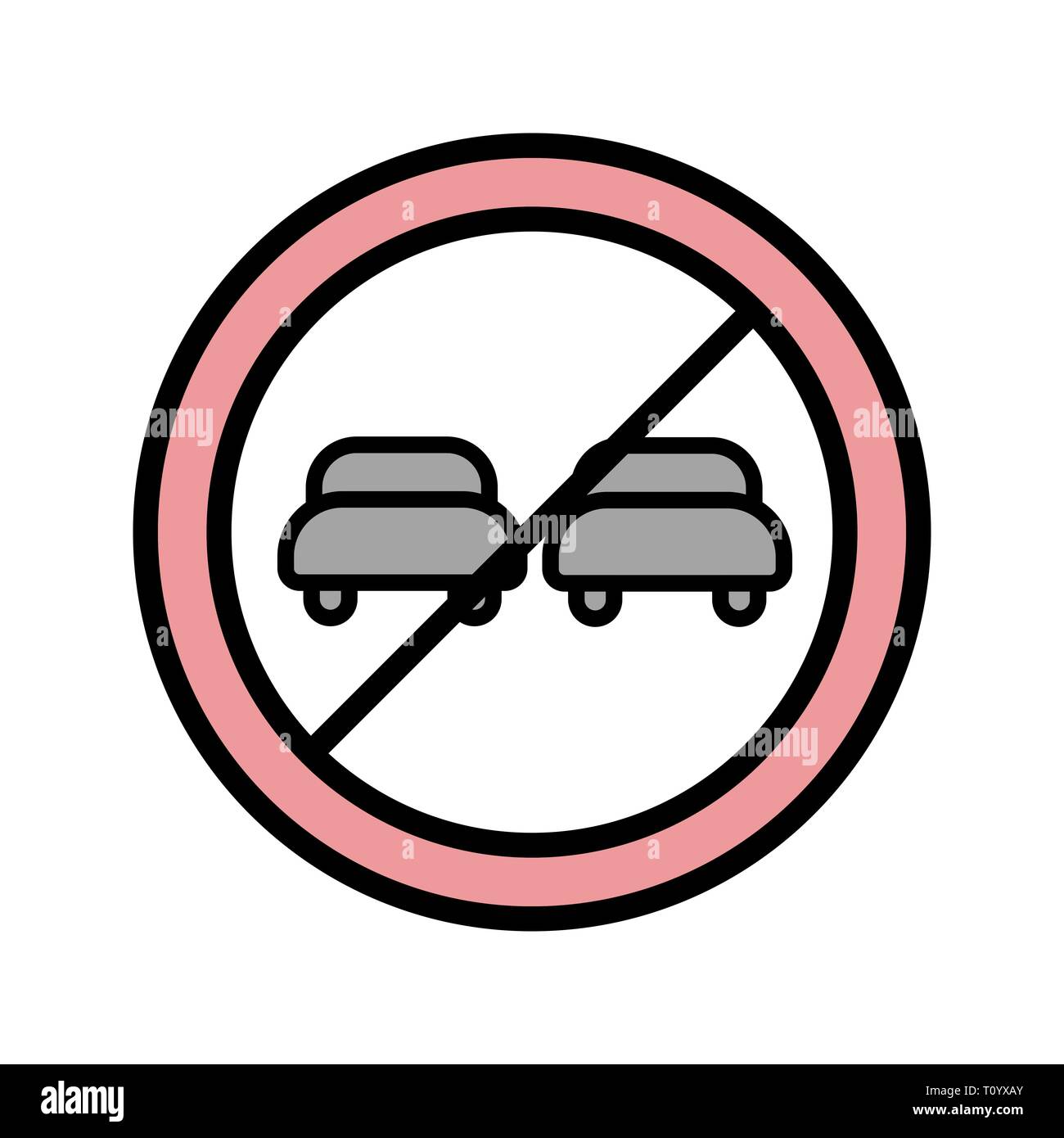 Illustration Overtaking prohibited Icon Stock Photo - Alamy