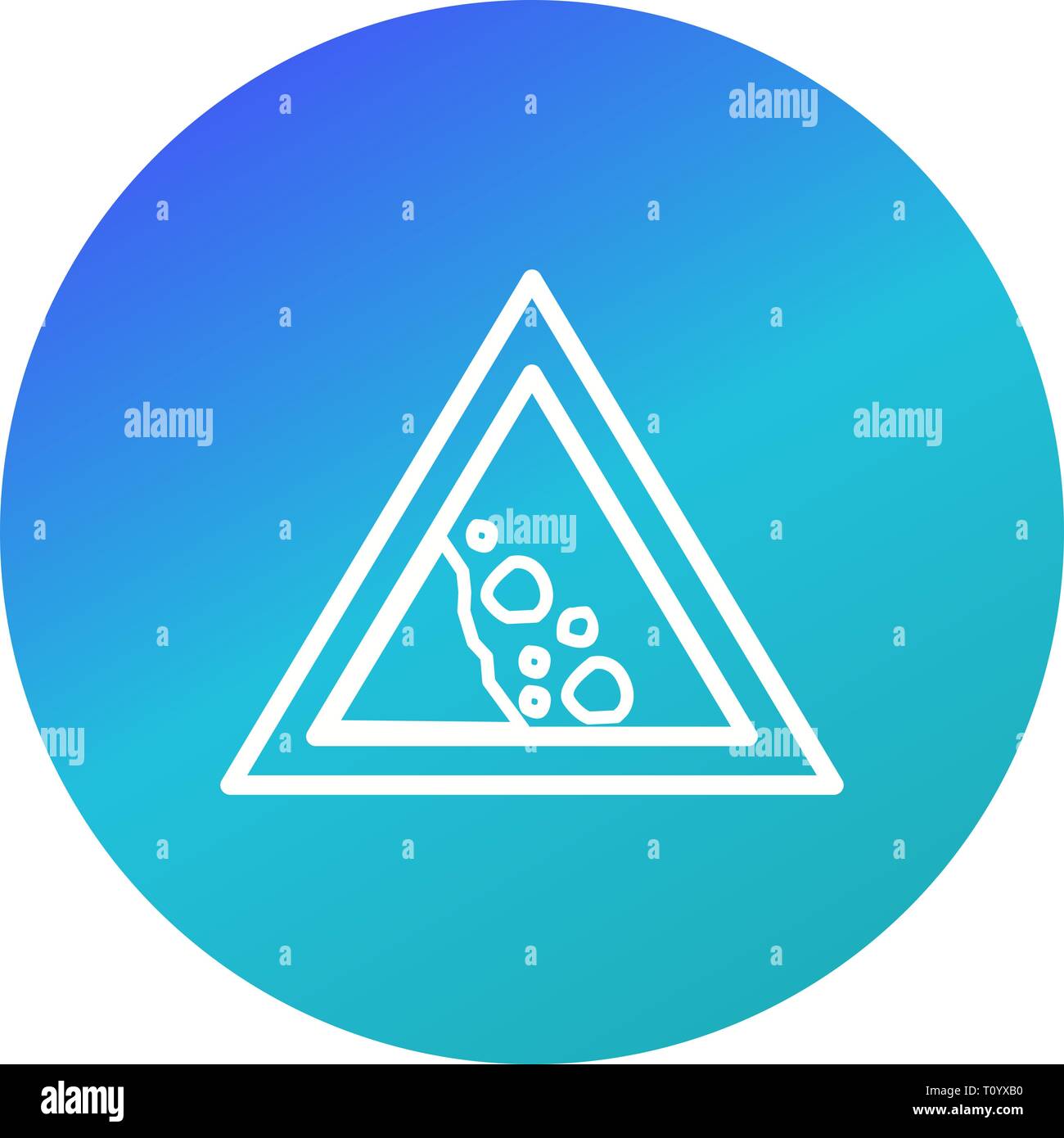 Illustration Falling rock Icon Stock Photo - Alamy