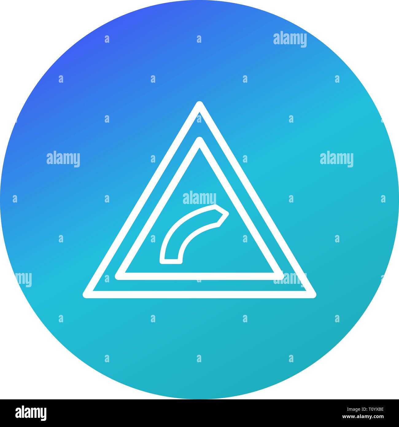 Illustration Right bend Icon Stock Photo - Alamy