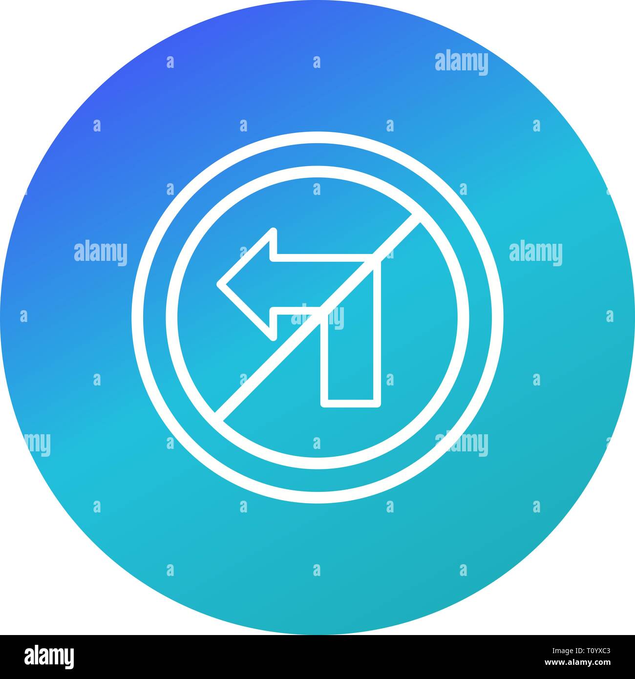 Illustration No left turn Icon Stock Photo - Alamy
