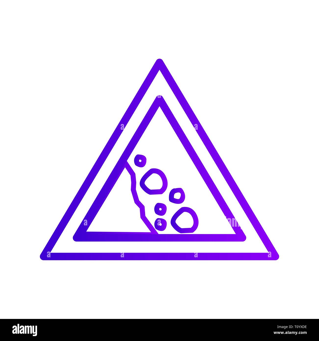 Illustration Falling rock Icon Stock Photo - Alamy