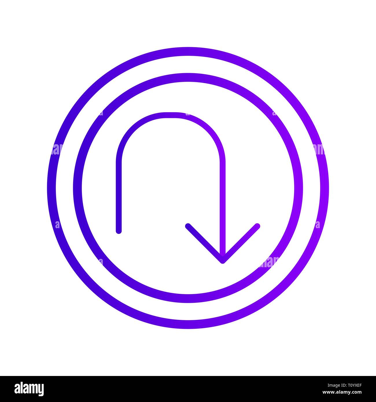 Illustration U-turn Icon Stock Photo - Alamy