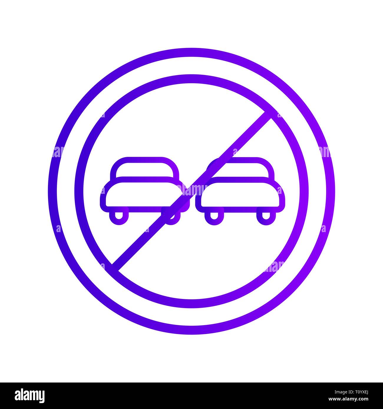 Illustration Overtaking prohibited Icon Stock Photo - Alamy