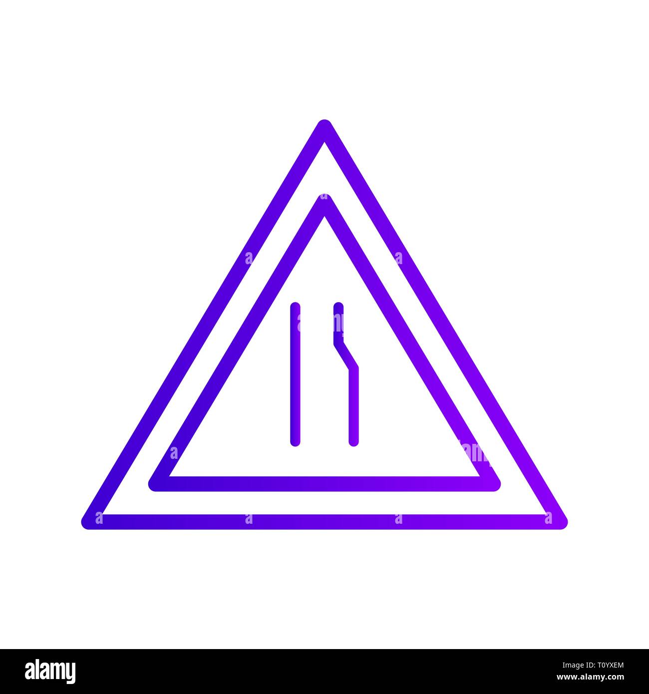 Illustration Dual Carriageway ahead Icon Stock Photo - Alamy